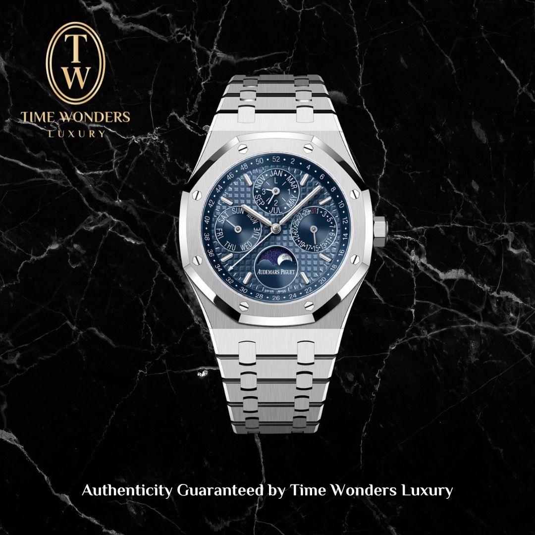 Audemars Piguet Royal Oak AP Perpetual Calendar 26574ST 26574 Blue Dia ...