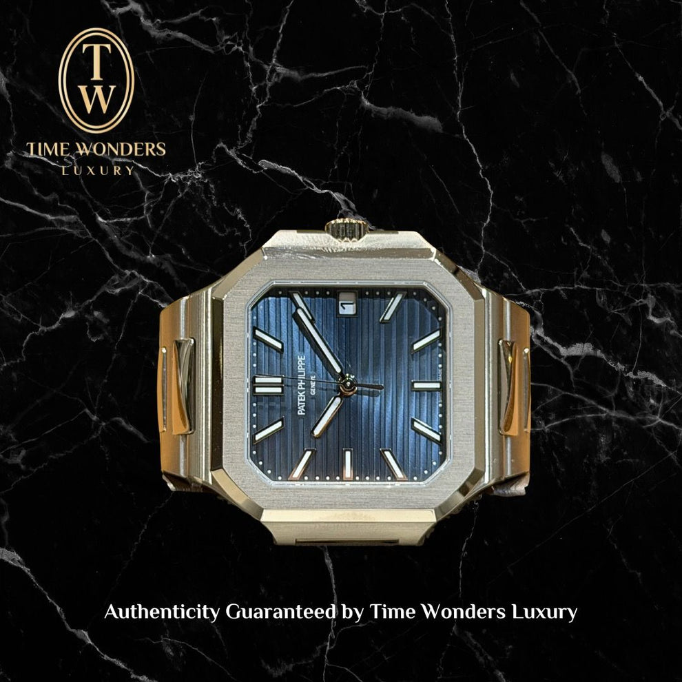 New Q1 2026 Patek Philippe Cubitus White Gold 7128/1G Blue Dial 7128 ...